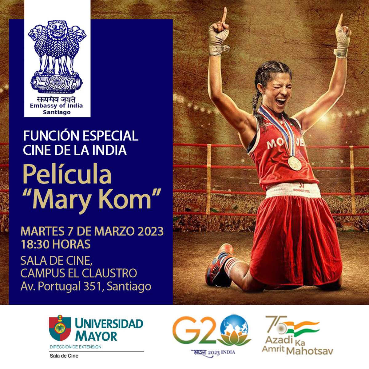 Cine de la India: Mary Kom. Sala de Cine, Campus El Claustro – Santiago ...