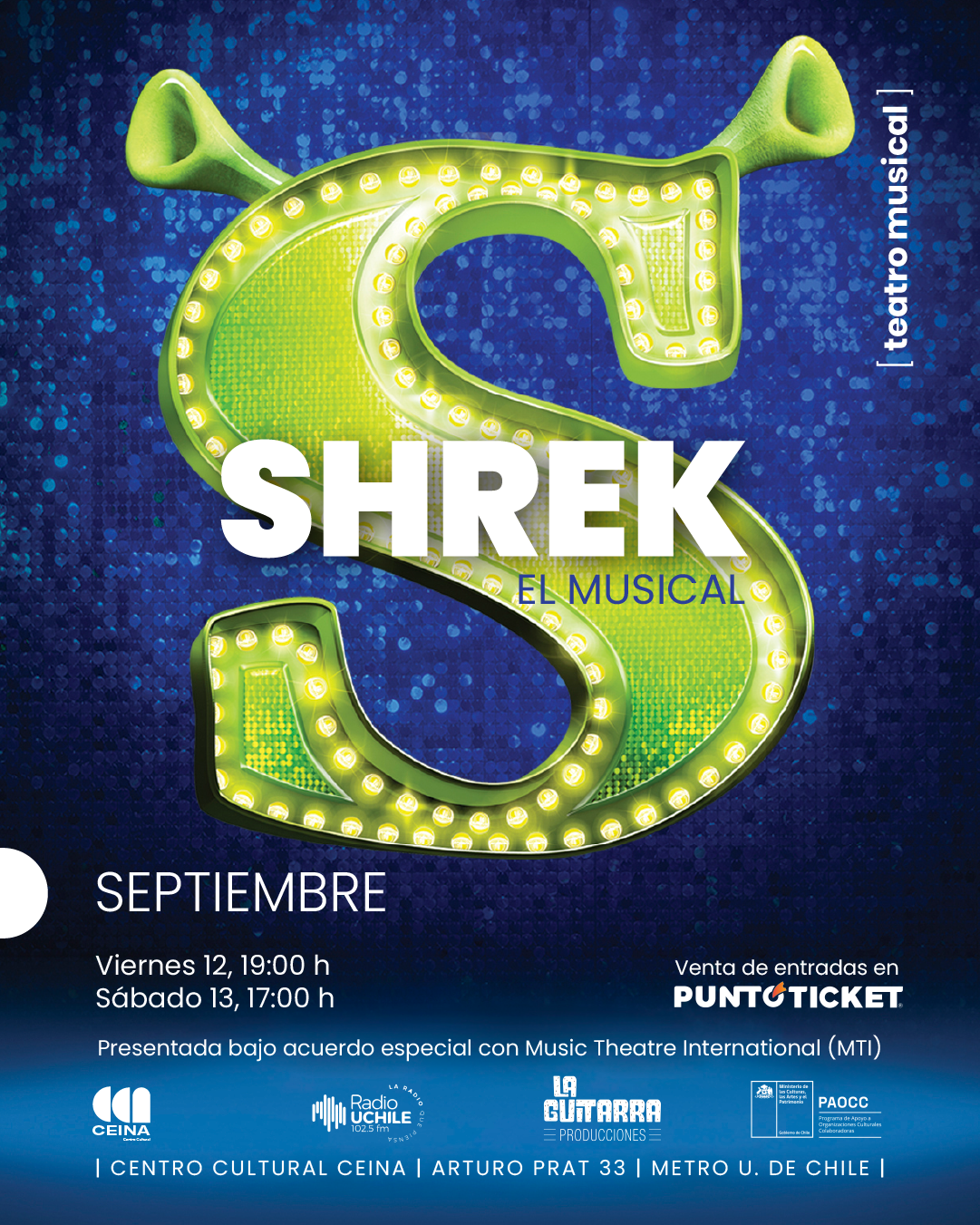 ¡Shrek el Musical llega al Centro Cultural CEINA! – Santiago Cultura
